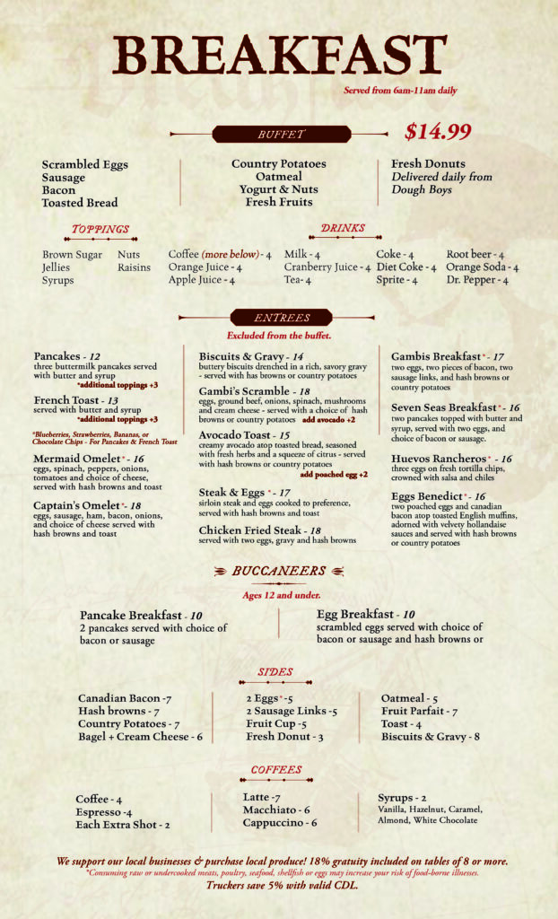 Menu - Gambi's